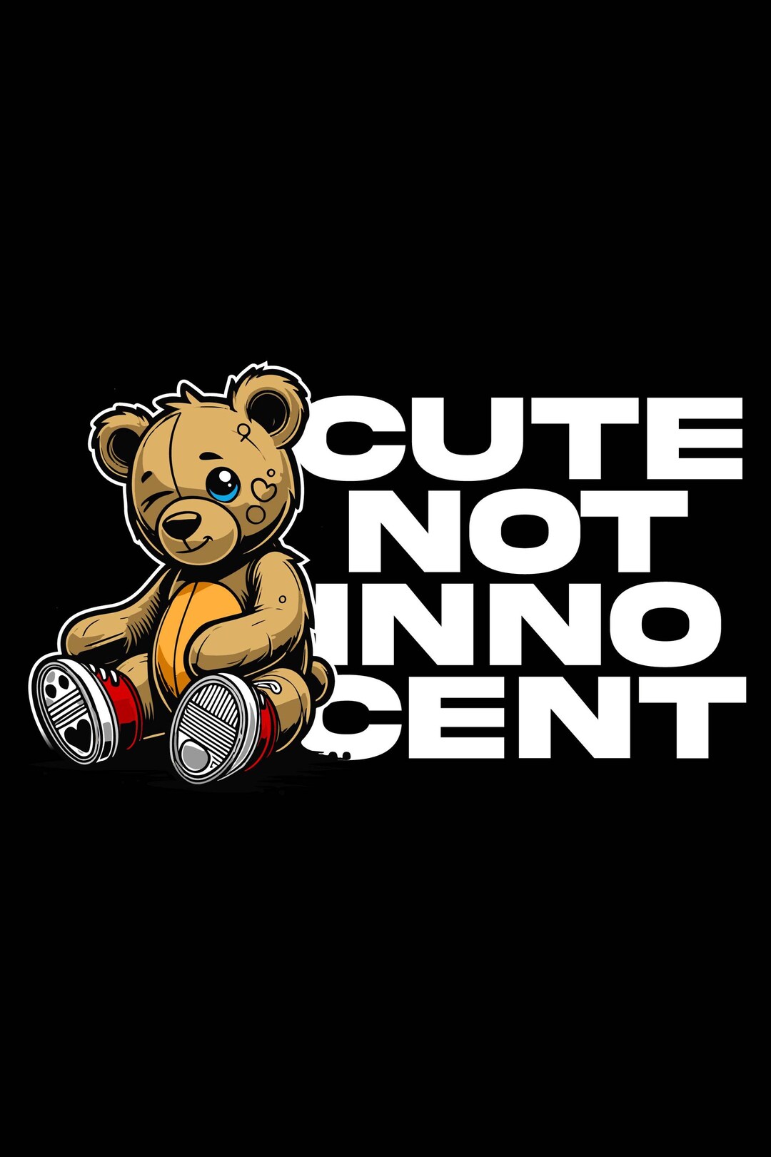 Cute Not Innocent – Edgy Teddy Bear Streetwear Design | Digital ...