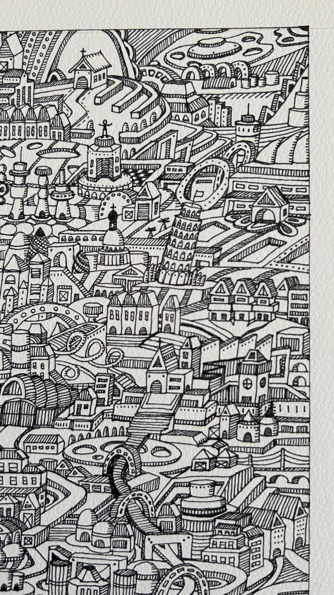 Original Drawing, A4 City Scape, Signed, Unframed. - Etsy