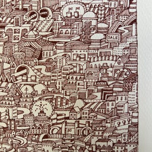 Original A4 Artwork, Sepia Cityscape. Hand Drawn, Signed, Unframed. - Etsy