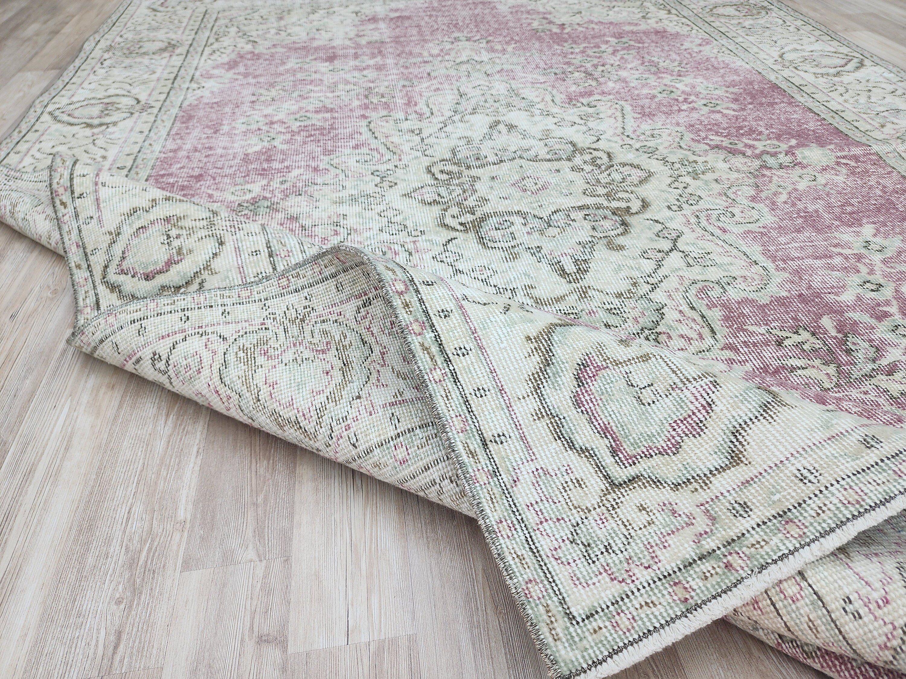Neutral Pink Beige Turkish Rug, Oushak Rug, Boho Decor Rug, Oushak Pink ...