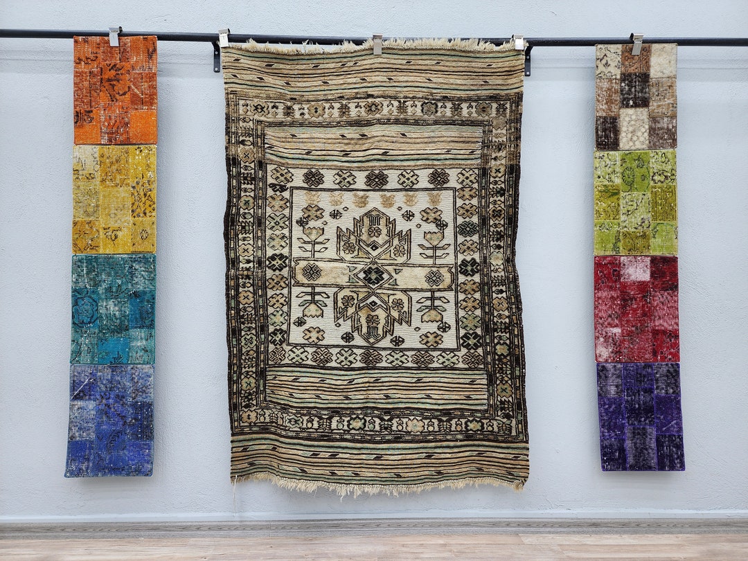 Rustic Sumak Weave Nomadic Antique Fine Quality Sumac Woven Wool Kilim ...