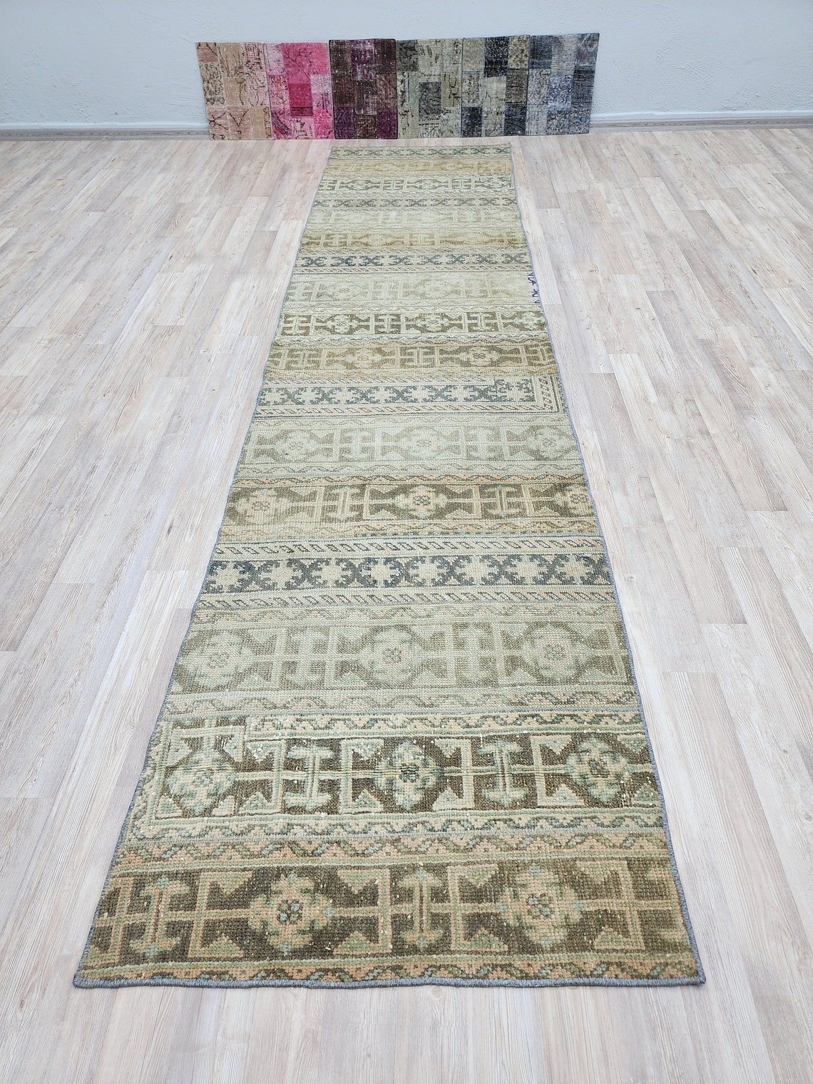 Vintage Runner Rug 3x12 Feet Rustic Runner Rug for Entryway Hand ...