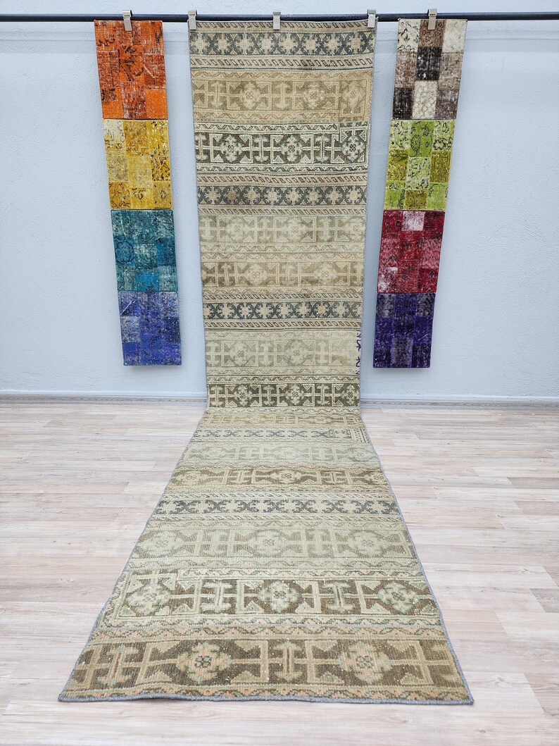 Vintage Runner Rug 3x12 Feet Rustic Runner Rug for Entryway Hand ...