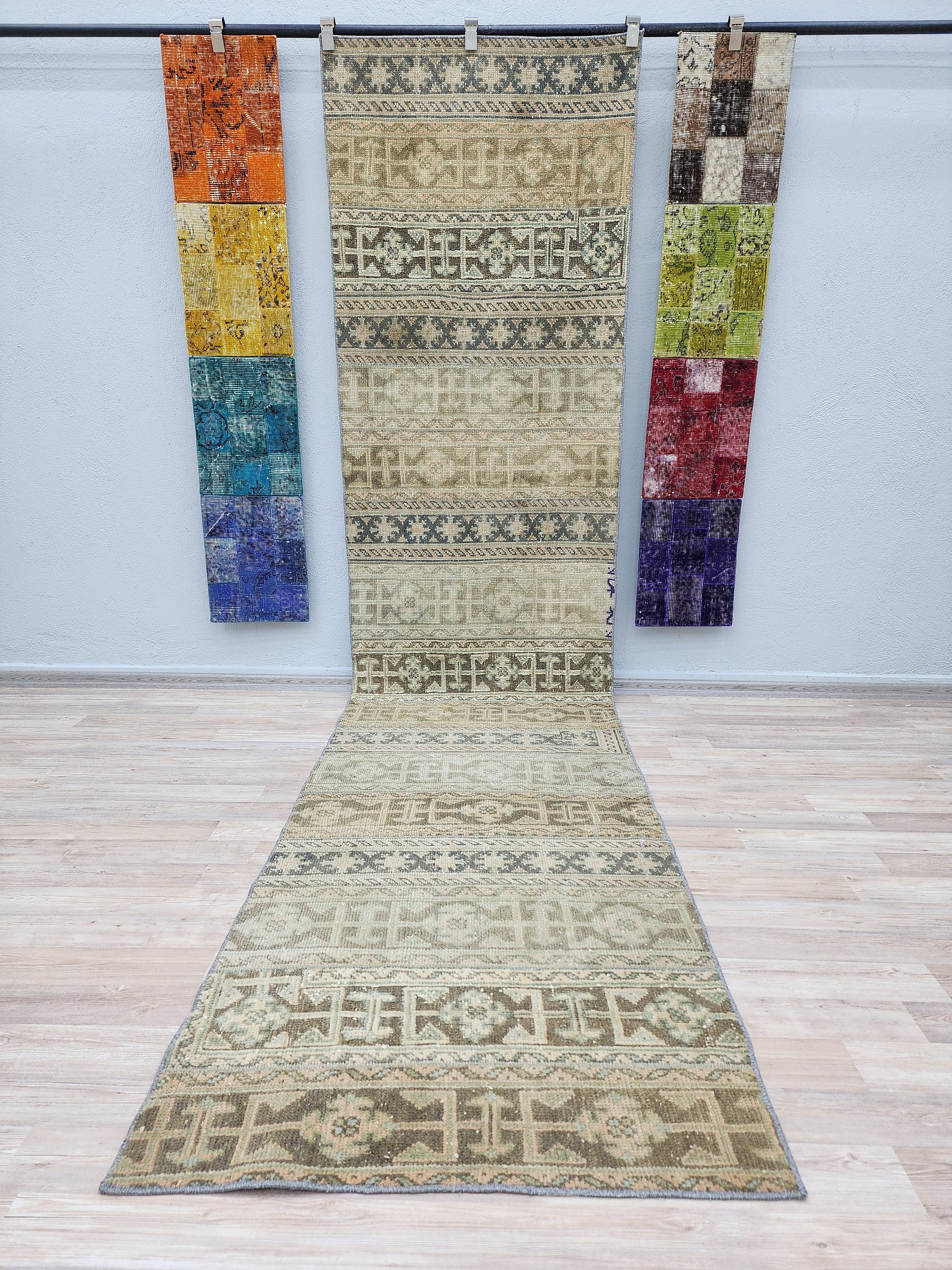 Vintage Runner Rug 3x12 Feet Rustic Runner Rug for Entryway Hand ...