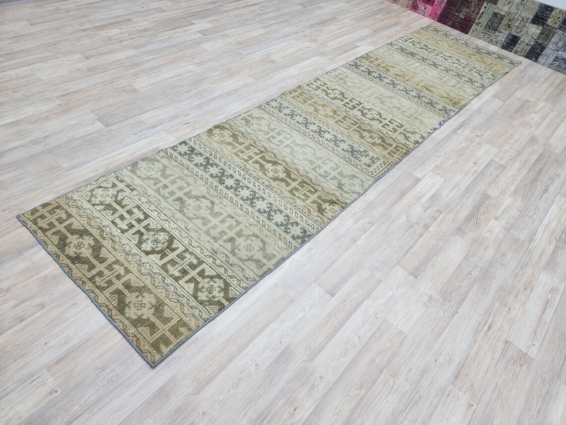 Vintage Runner Rug 3x12 Feet Rustic Runner Rug for Entryway Hand ...