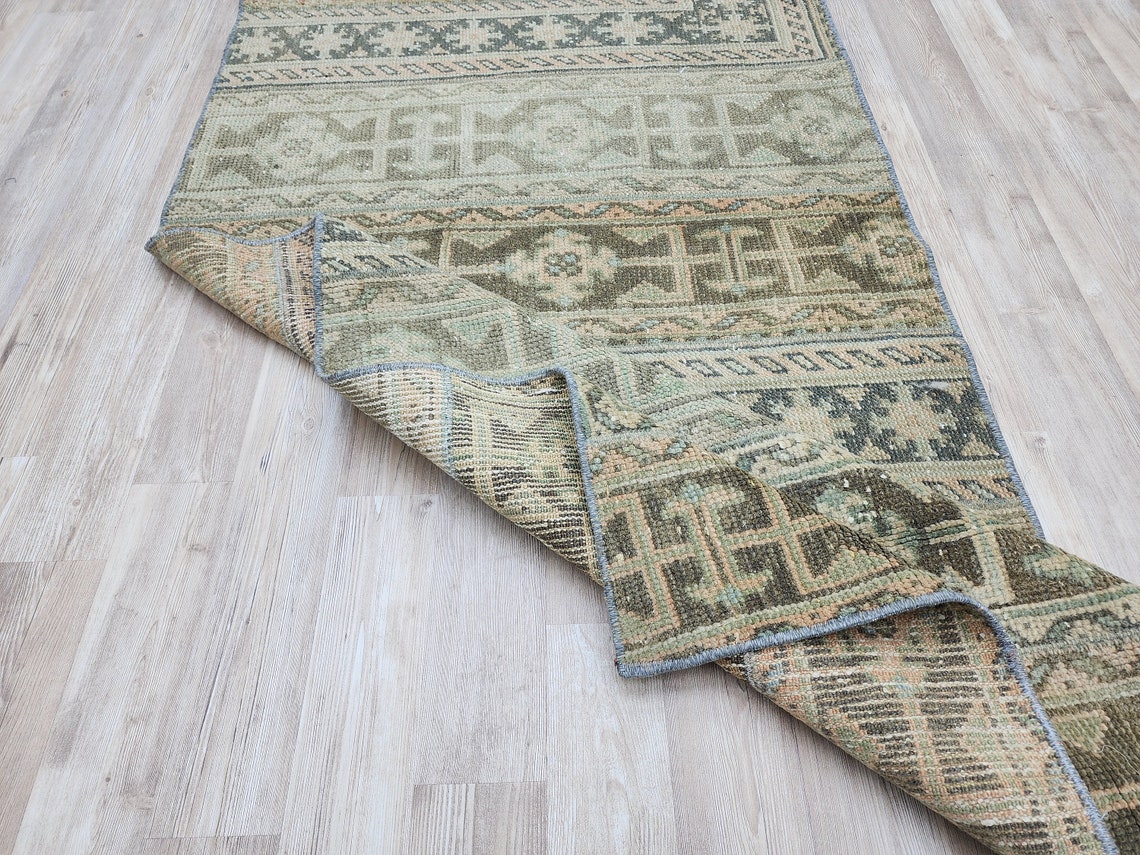 Vintage Runner Rug 3x12 Feet Rustic Runner Rug for Entryway Hand ...