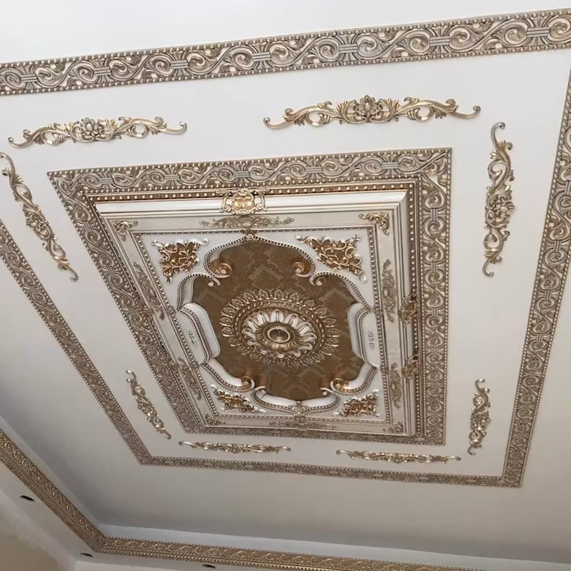 Embroidered Decorative Plastic Wall and Ceiling Bordure Brown, Gold ...