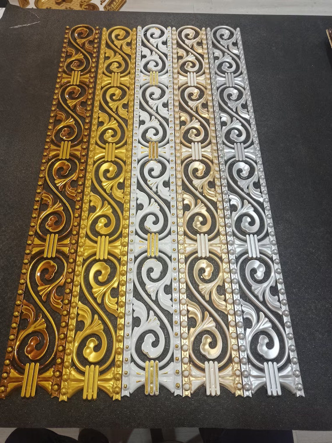 Embroidered Decorative Plastic Wall and Ceiling Bordure Brown, Gold ...