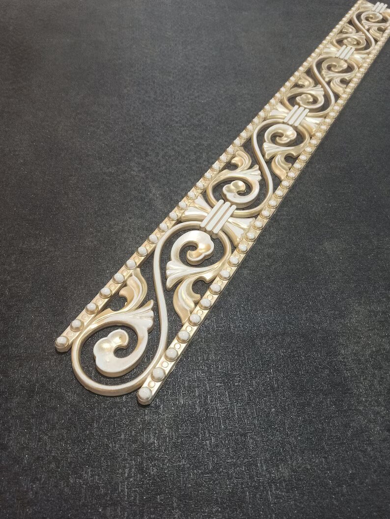 Embroidered Decorative Plastic Wall and Ceiling Bordure Brown, Gold ...