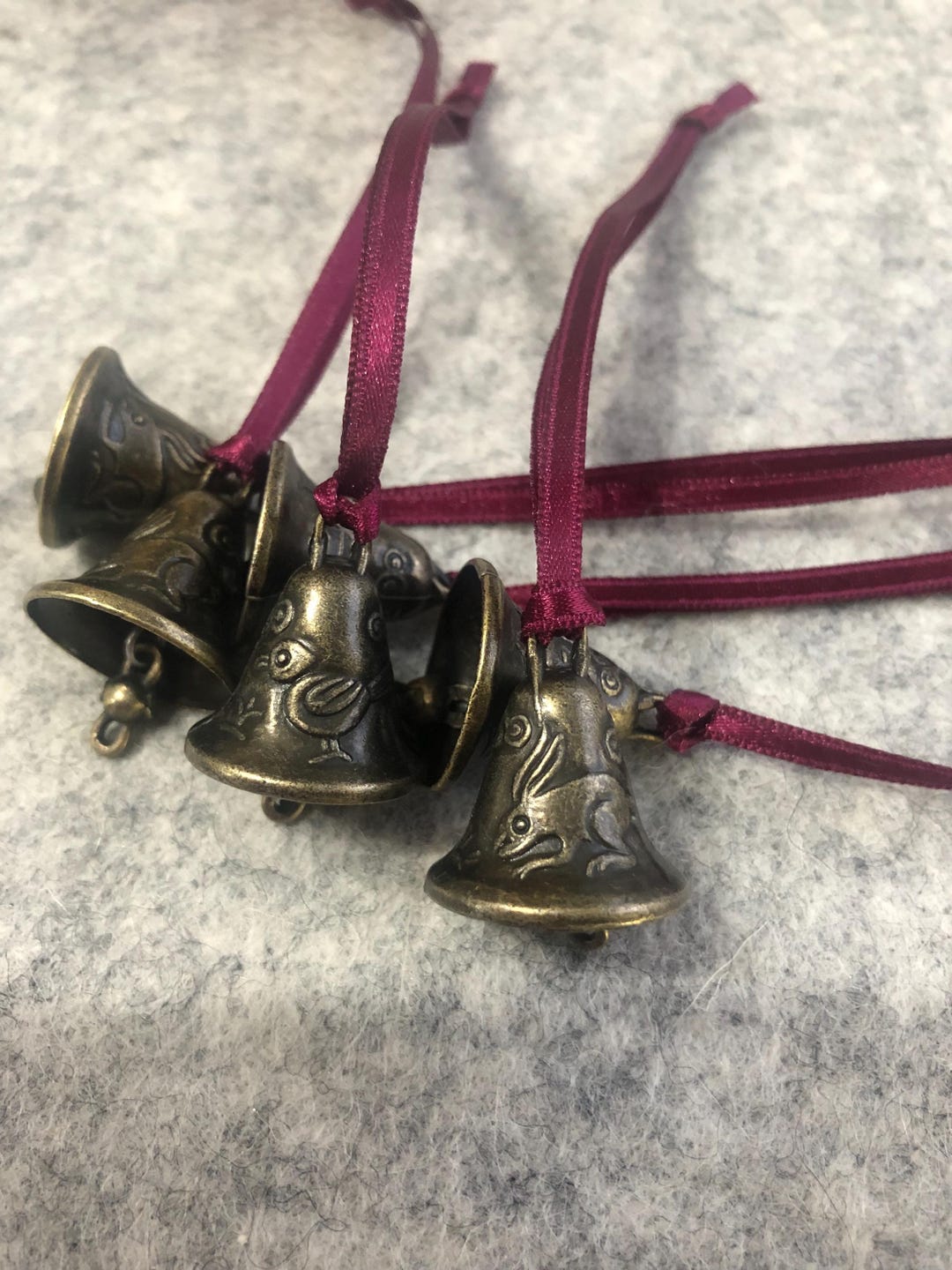 6 X Hare & Bird Yule Christmas Bells Burgundy - Etsy