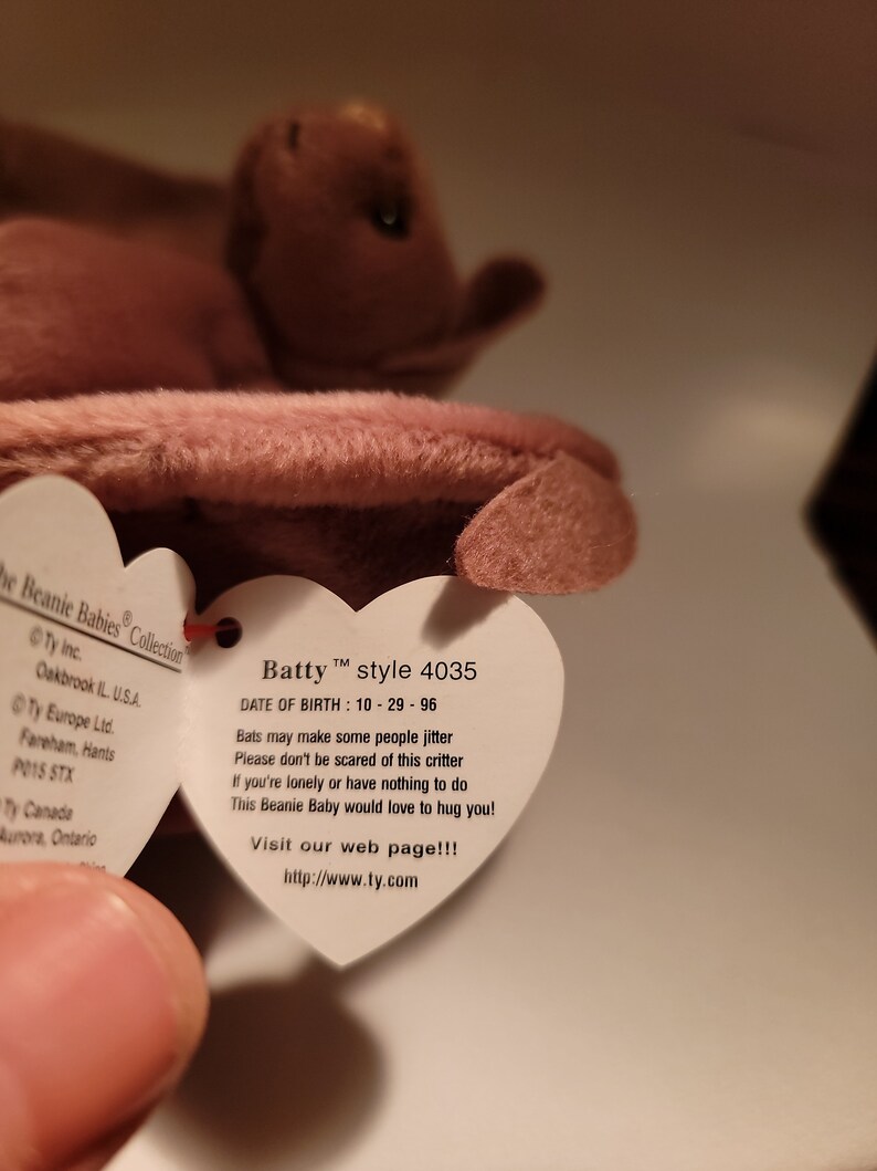 Original 1996 Ty Beanie Babies " Batty" * EXTREMELY RARE ERRORS ...