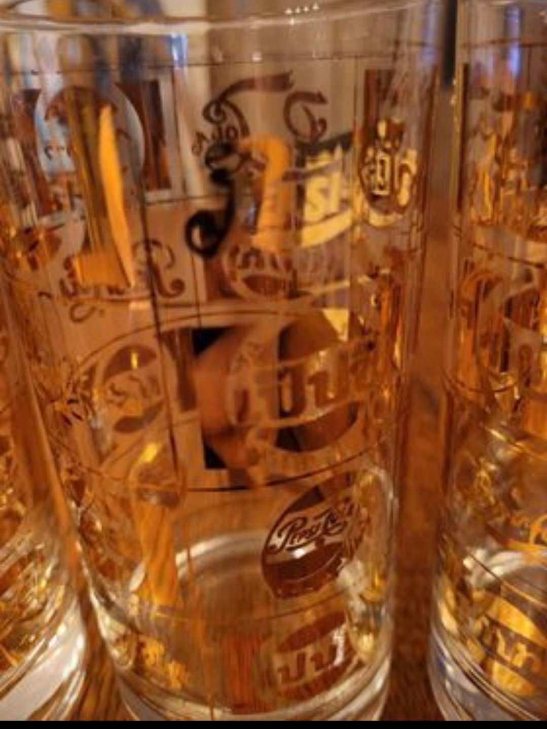 Vintage Gold Pepsi Glasses - Etsy