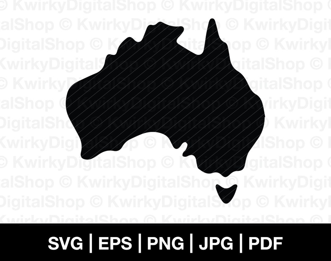 Australia Map SVG Eps Png Jpg Pdf Cricut Cut File Digital Download ...