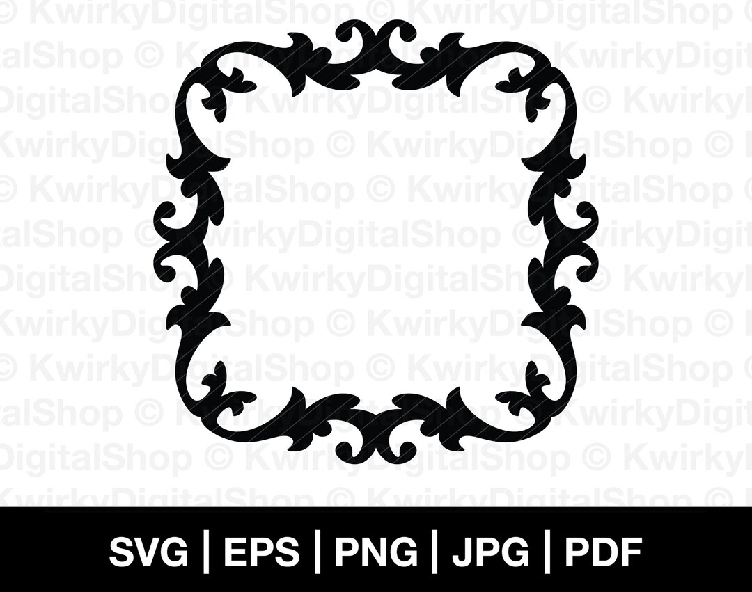 Decorative Frame SVG Eps Png Jpg Pdf Cricut Cut File Digital Download ...