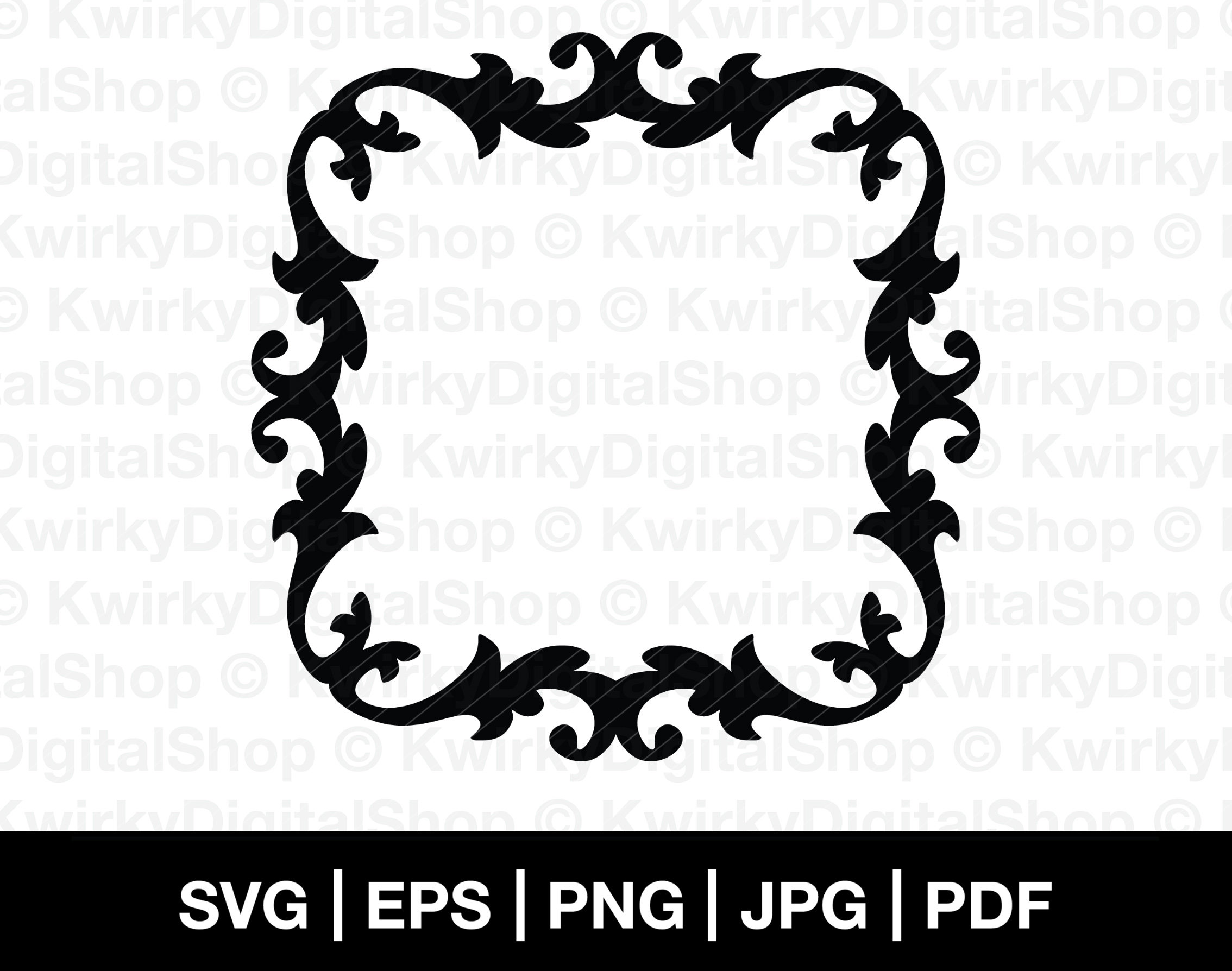 Decorative Frame SVG Eps Png Jpg Pdf Cricut Cut File Digital Download ...
