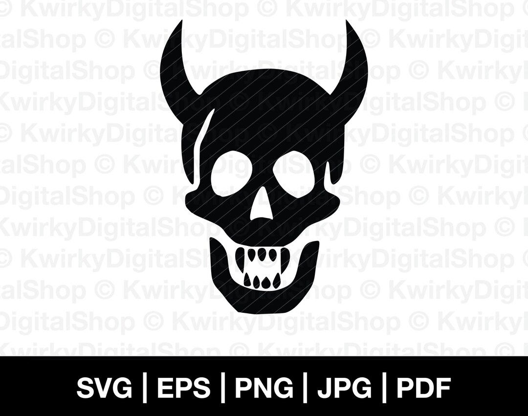 Demon Skull SVG Eps Png Jpg Pdf Cricut Cut File Digital Download ...