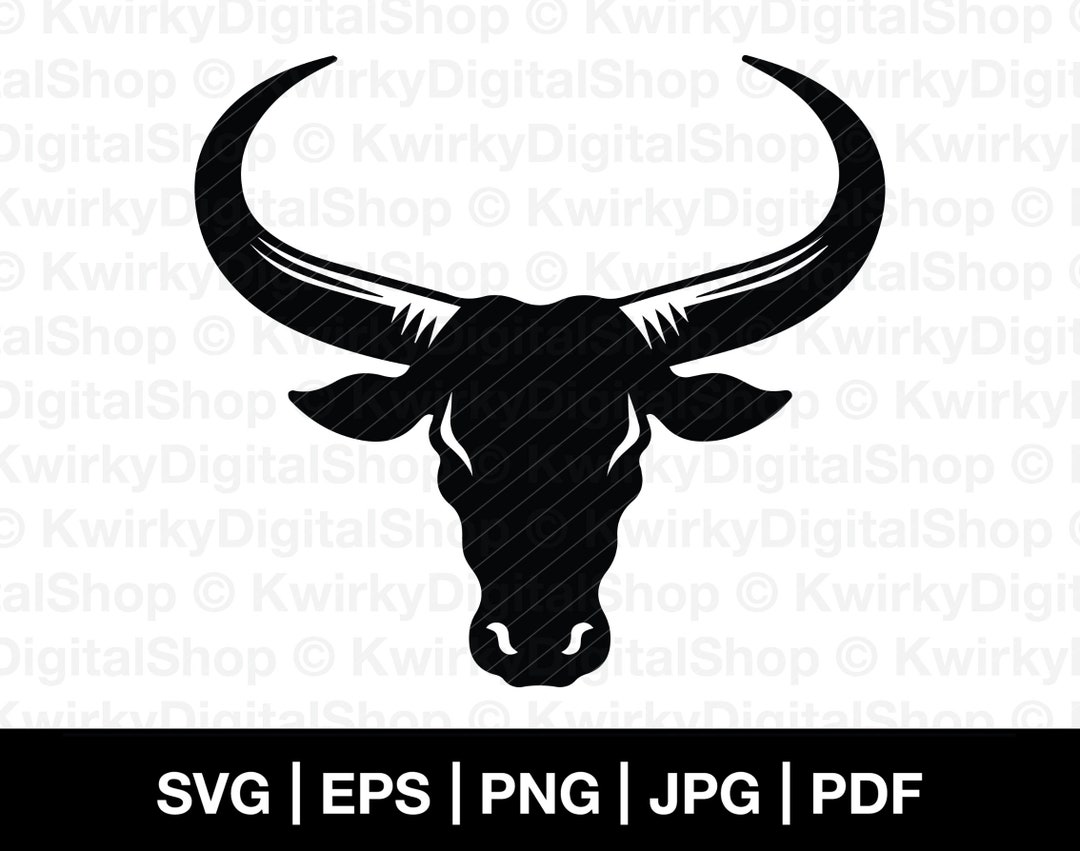 Bull SVG Eps Png Jpg Pdf Cricut Cut File Digital Download Silhouette ...