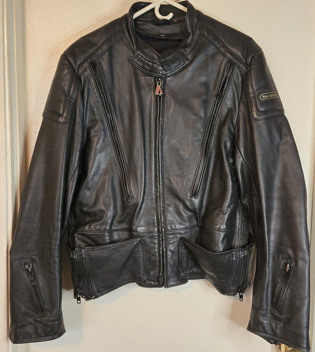 Vintage Hein Gericke Leather Jacket Mens 44 Black Leather Biker ...