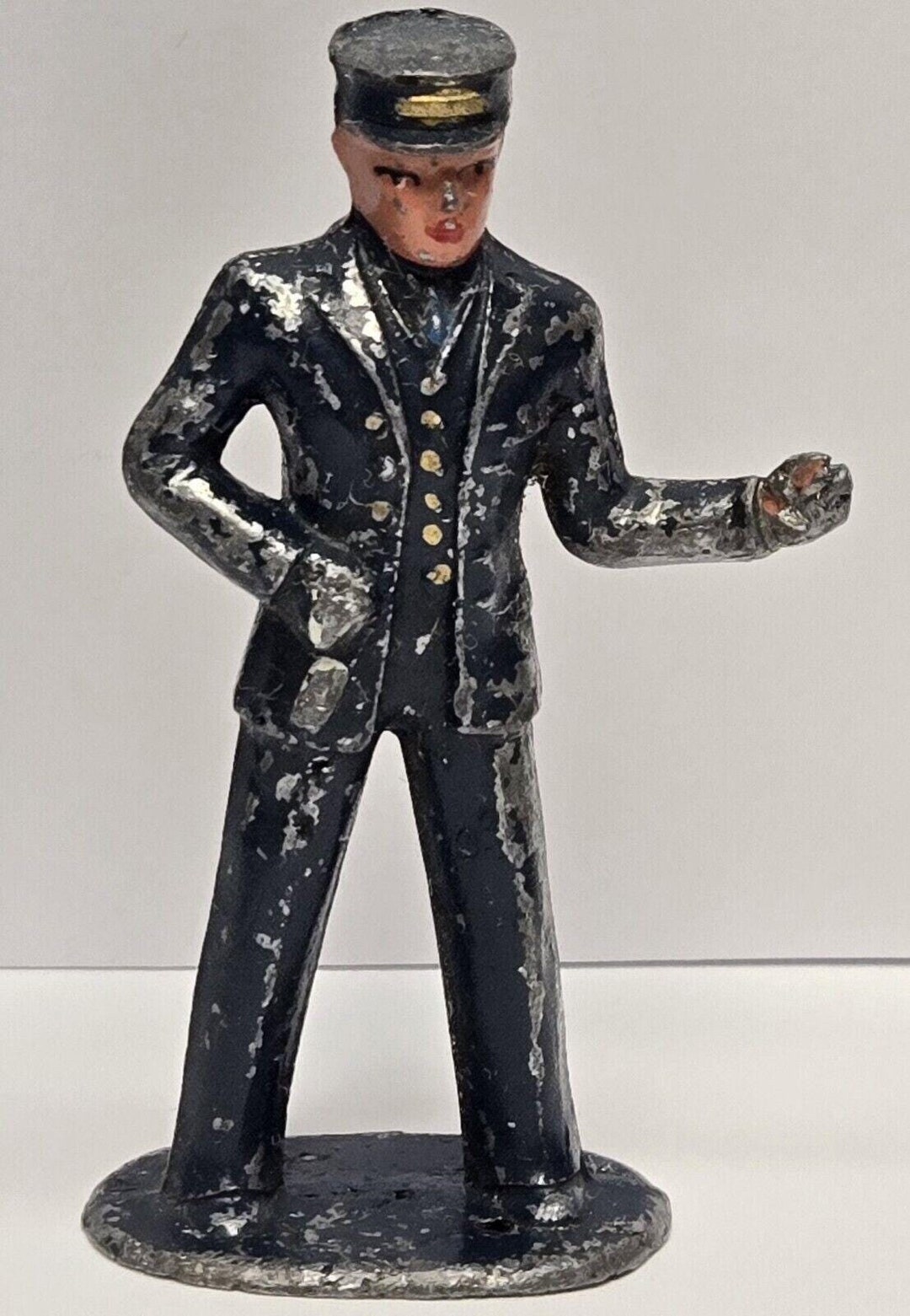 Vintage Cast Lead/metal Toy Train Conductor HO BARCLAY MANOIL Railroad ...