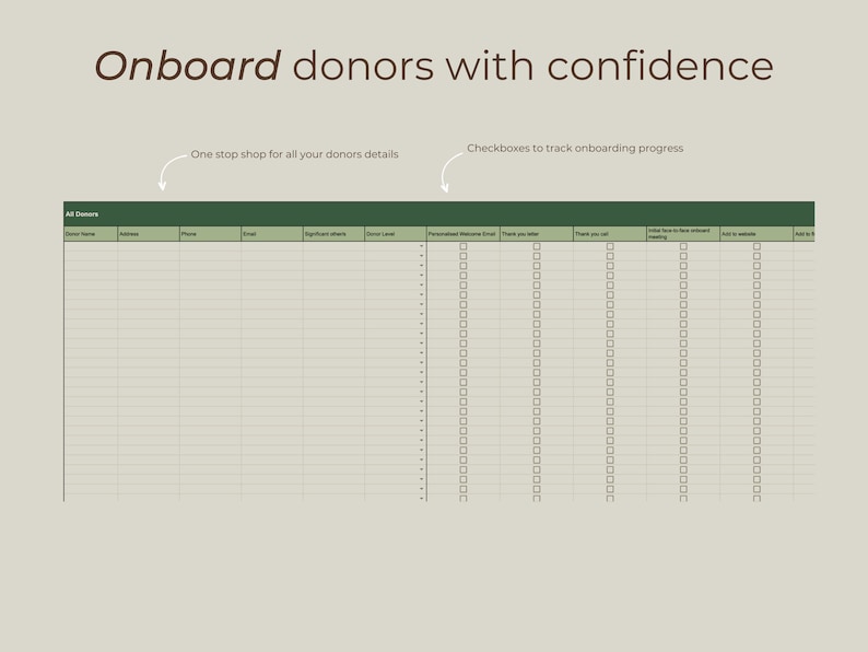 Donor Stewardship Tracker Spreadsheet | Google Sheets Template ...