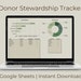 Donor Stewardship Tracker Spreadsheet | Google Sheets Template ...