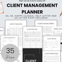 Printable Freelancer Client Tracker | Client Contact Sheet - Etsy