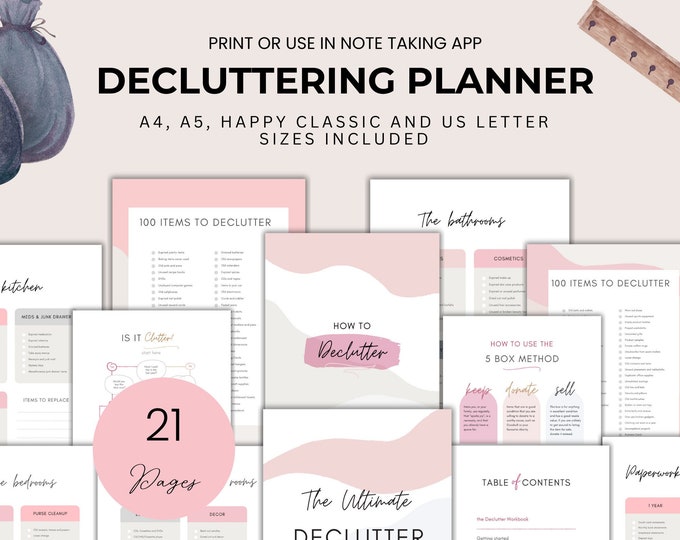 30 Days Declutter Challenge Planner Printable,konmari Decluttering ...