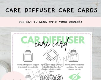 Car Diffuser Care Cards - Etsy