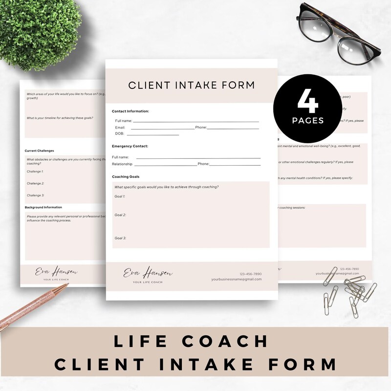 Life Coach Intake Form - Etsy