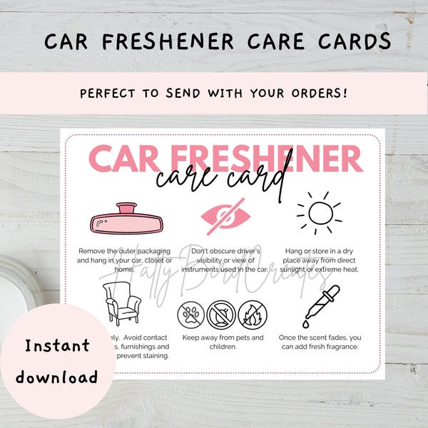 Car freshie care card svg - Etsy France