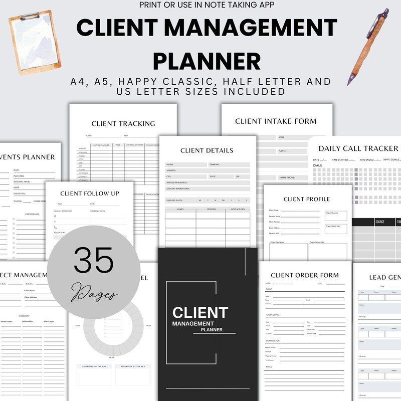 Client Management Template - Etsy