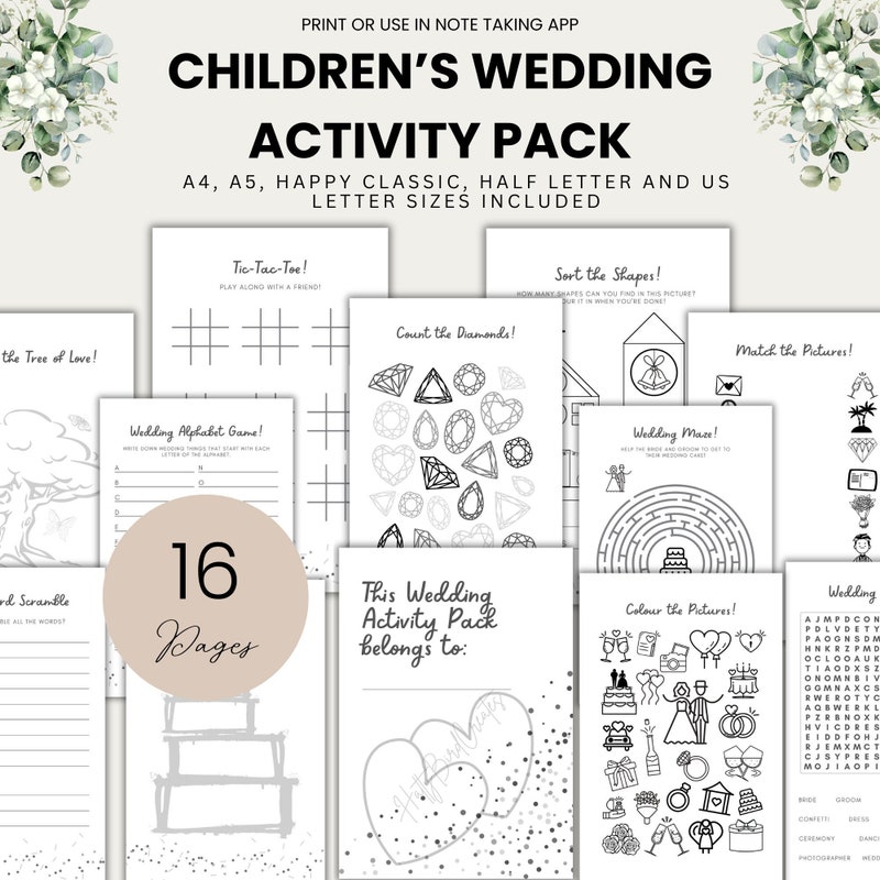 Kids Wedding Activity Kit - Etsy