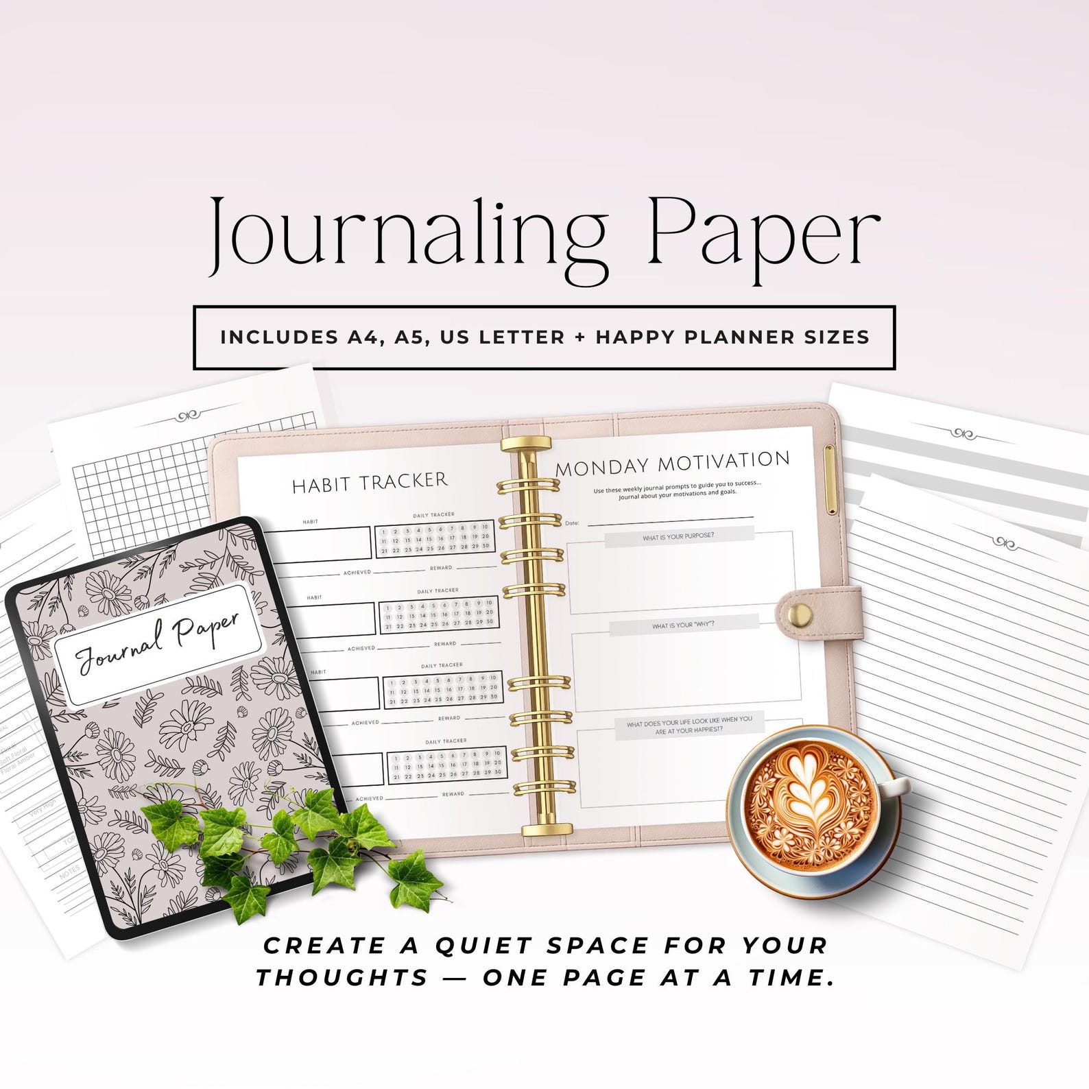 Printable Reflection Journal Templates, Daily Reflection Pages, Habit ...