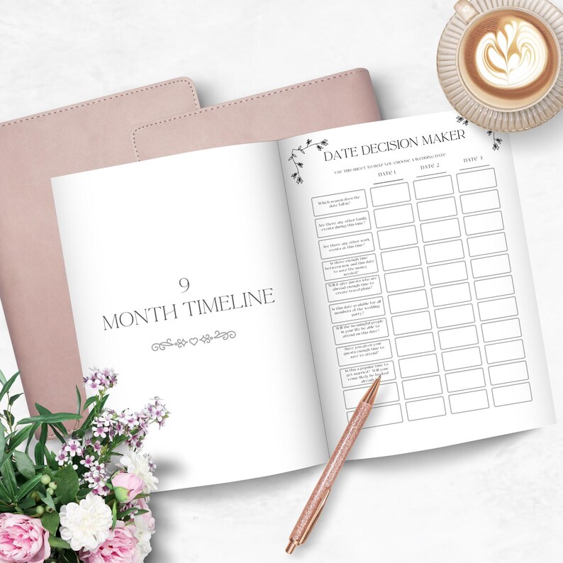 Editable Wedding Countdown Checklist Canva, Bride Wedding Planner ...
