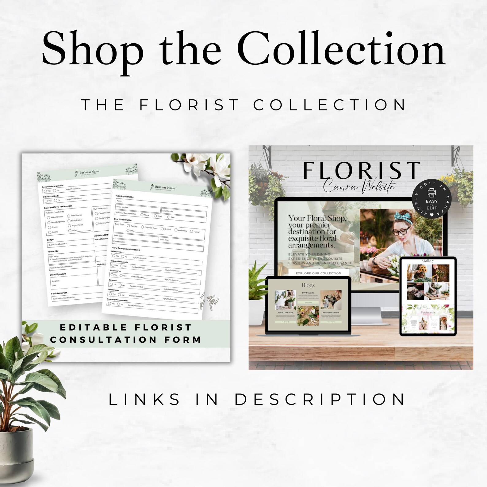 Wedding Florist Consultation Form Template Floral Design Planning Guide ...