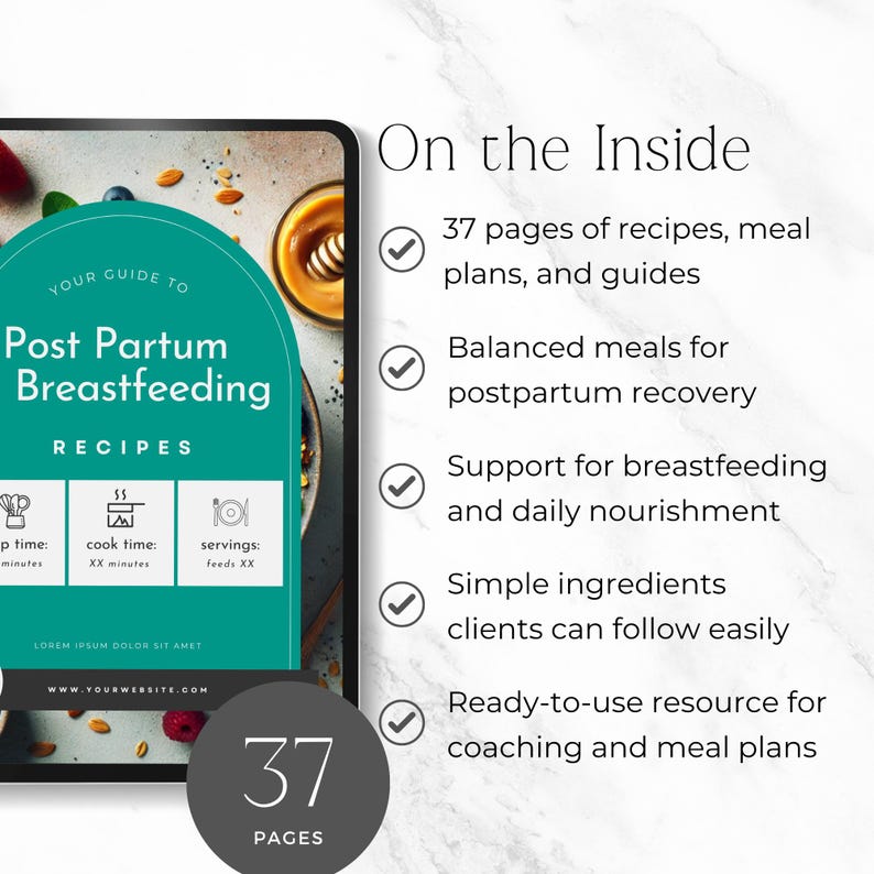 Editable Recipe Book Template Canva Postpartum Nutrition Ebook ...