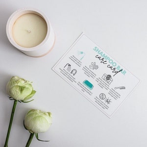 Shampoo Bar Care Card Template for Solid Shampoo Bar Instructions for ...
