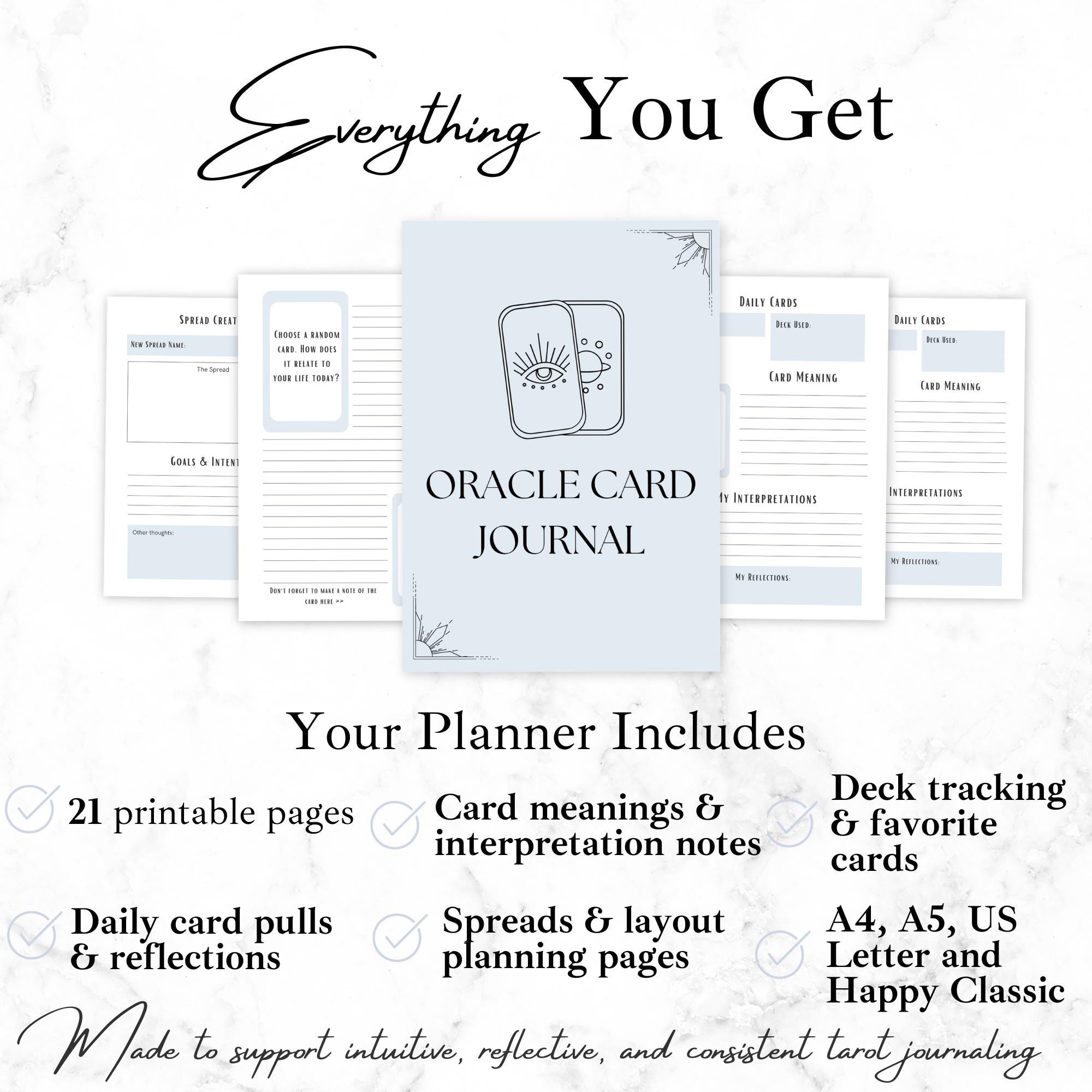 Oracle Journal Printable | Oracle Card Journal for Daily Readings ...