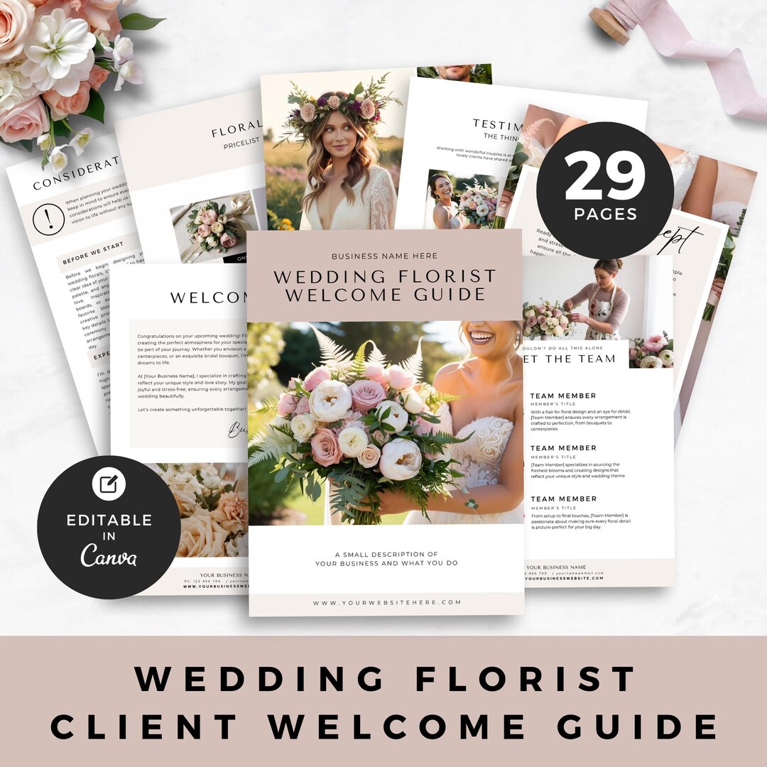 Wedding Floral Brochure, Editable Floral Program Template, Pricing ...