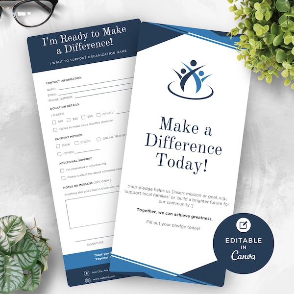 Pledge Card Templates - Etsy