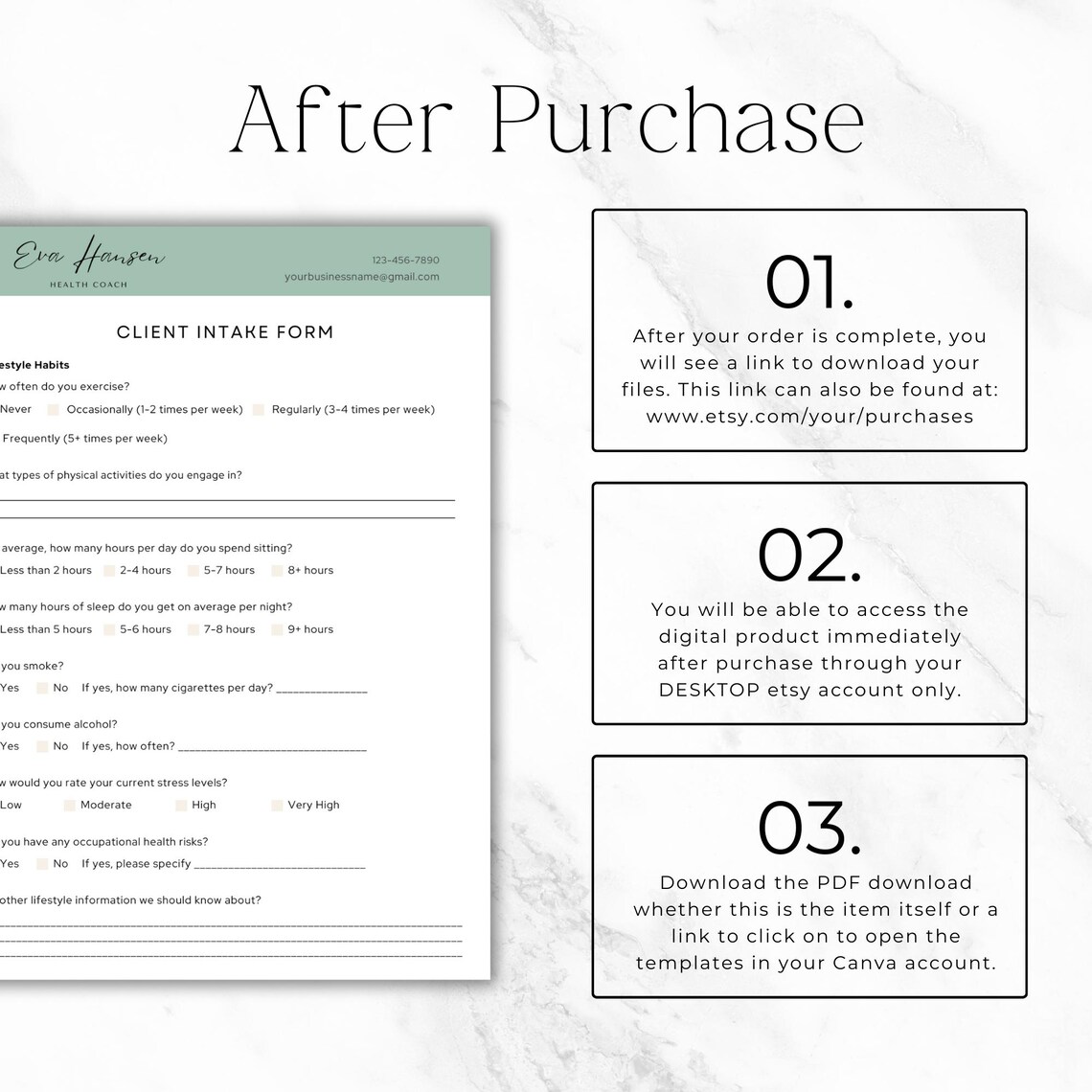 Health Coach Client Intake Form, Nutrition Coach Onboarding Template ...