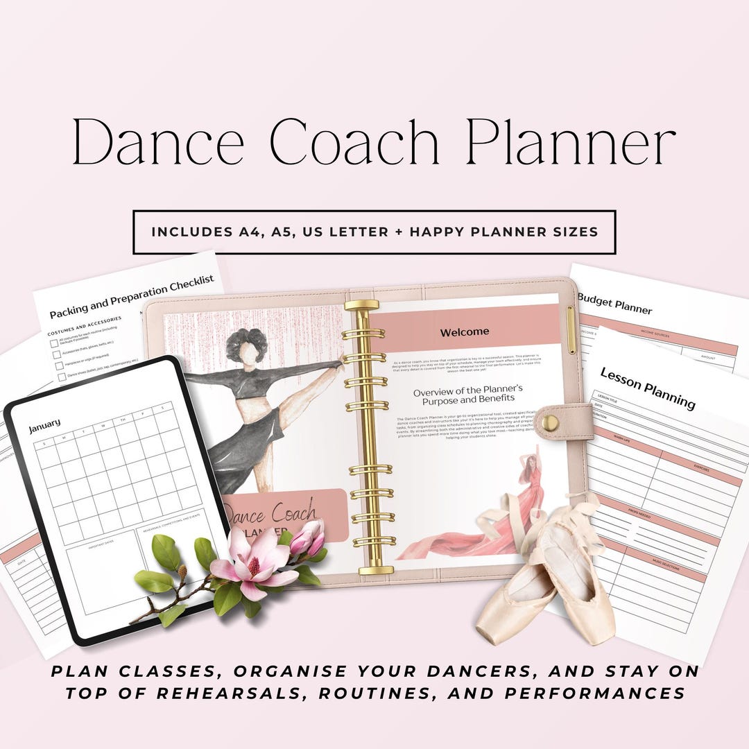 Dance Coach Planner Printable, Dance Teacher Planner, Choreography ...