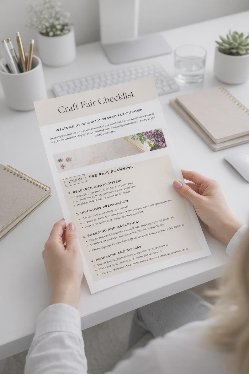 Craft Fair Checklist Printable, Vendor Booth Setup Planner, Pop up ...