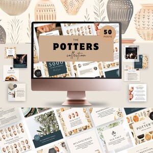 Pottery Instagram Posts Editable Potter Social Media Template Bundle ...