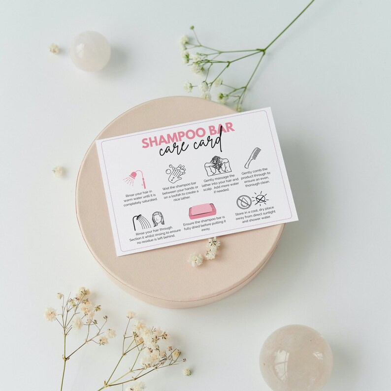 Shampoo Bar Care Card Template for Solid Shampoo Bar - Etsy