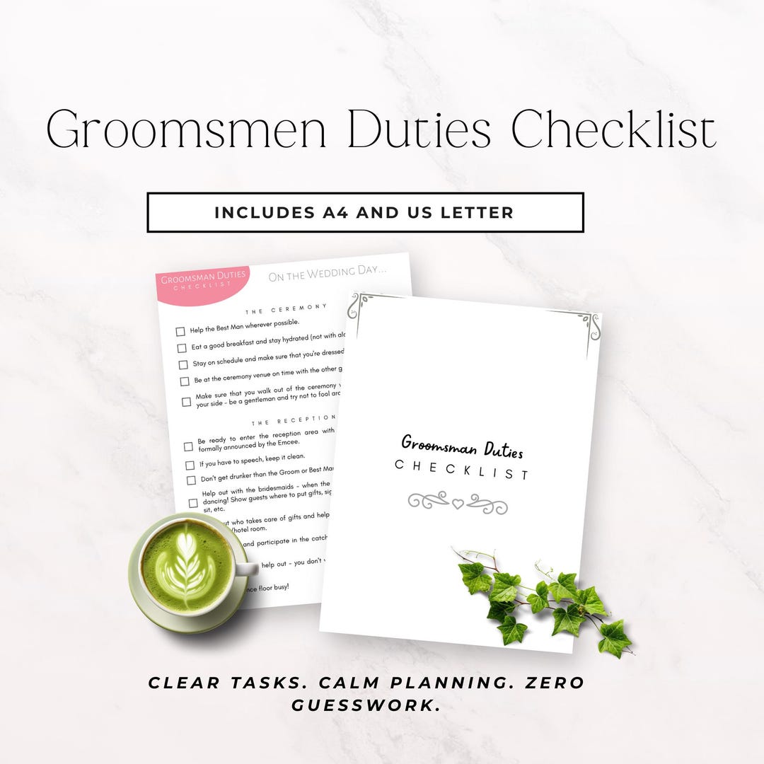 Groomsmen Duties Checklist, Editable Canva Groomsmen to Do List, Best ...