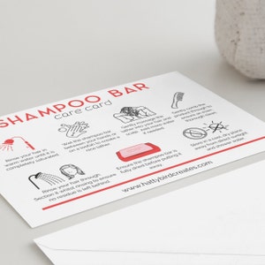 Editable Shampoo Bar Care Card Template for Solid Shampoo Instructions ...