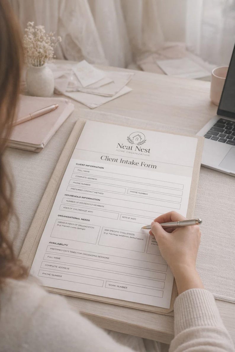 Professional Organizer Form Bundle Home Organizer Template Client ...