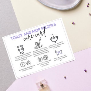 Toilet and Mop Bomb Care Card Toilet Fizzers Template Mop Fizzies Care ...