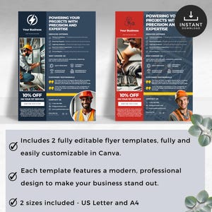 Electrician Flyer Template Editable Electrical Services Handout for ...